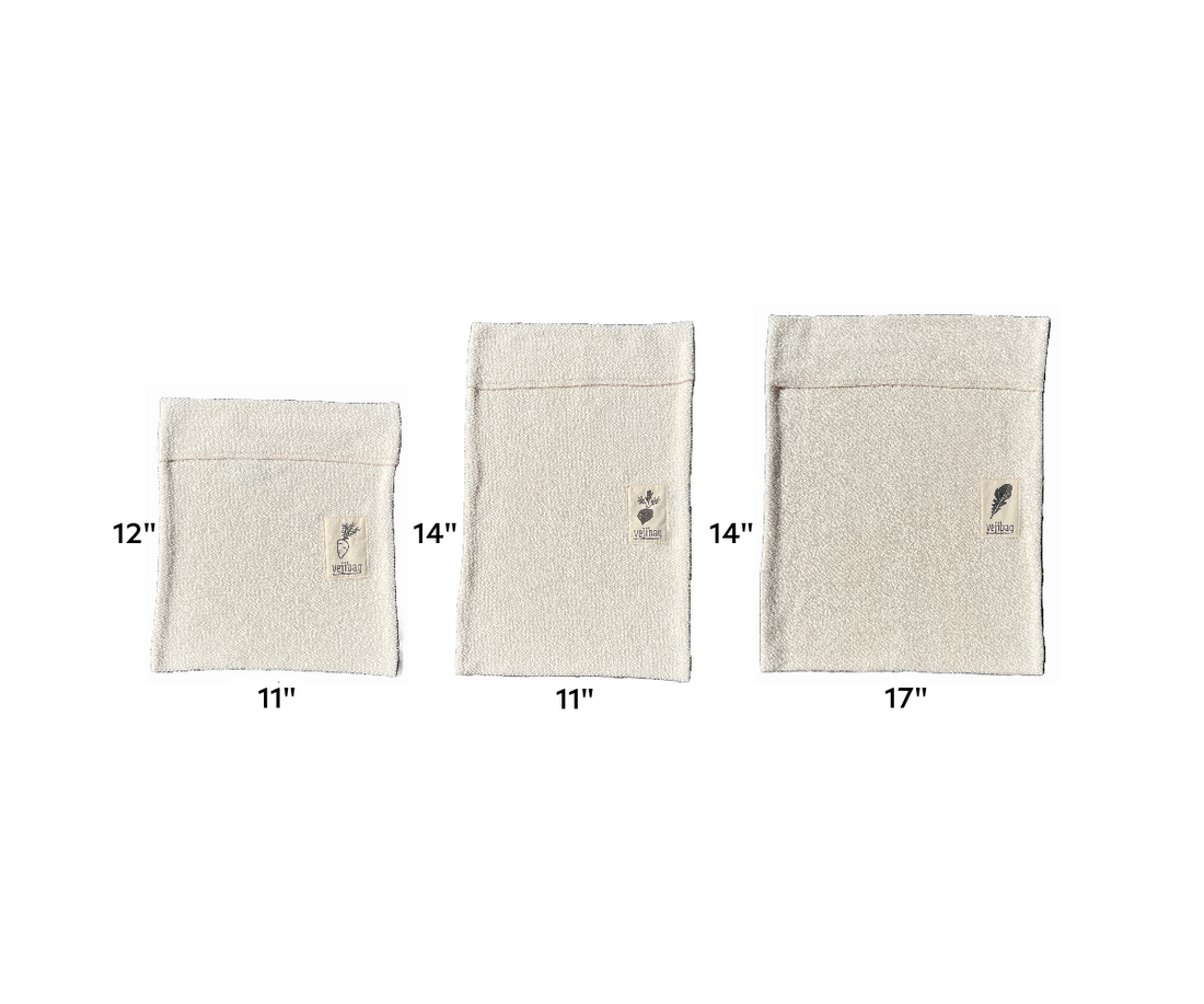 Variety Pack Vejibag | 100% Cotton Plastic-Free Produce Saver Bags